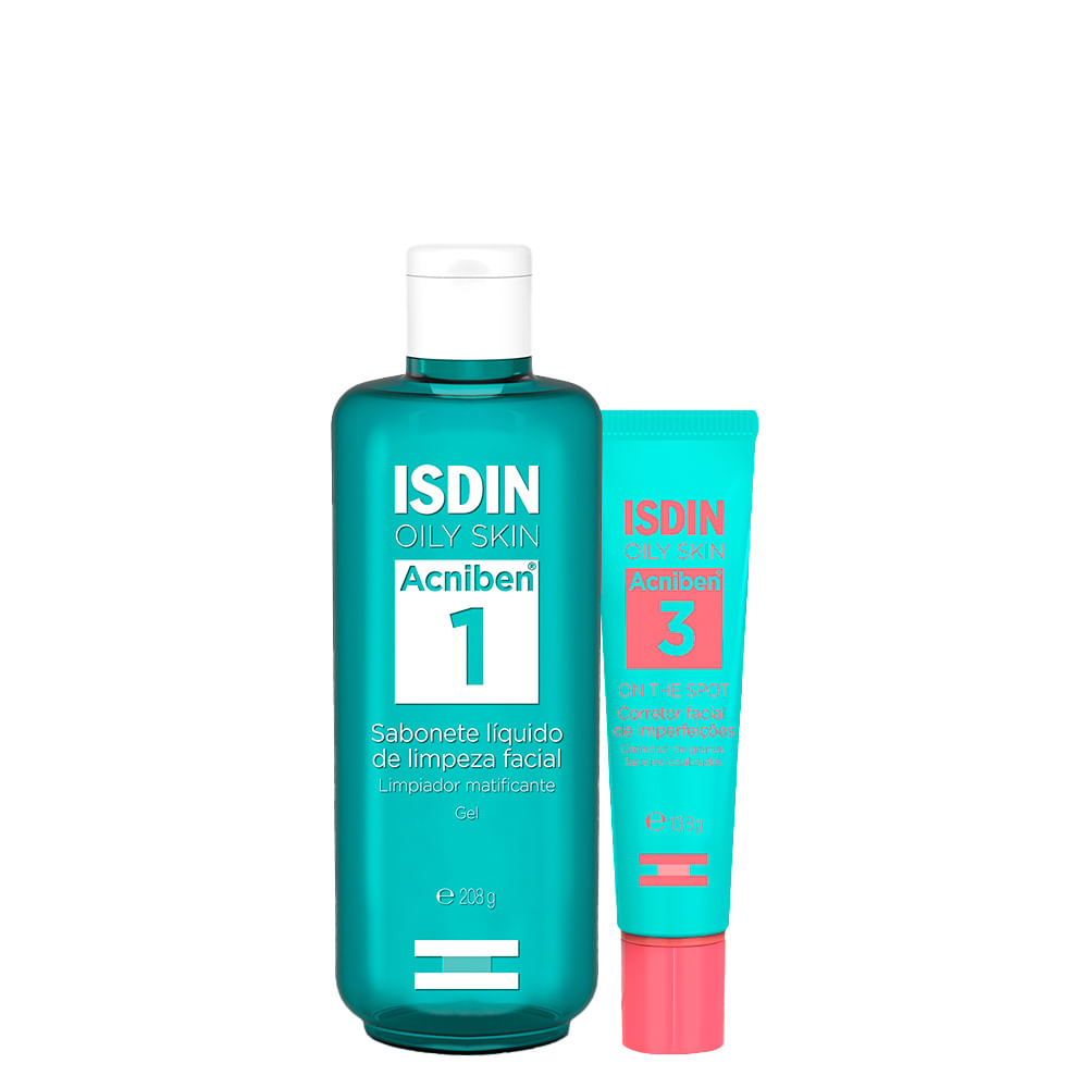 Kit Isdin Oily Skin Acniben Gel De Limpeza Facial 208 G Gel